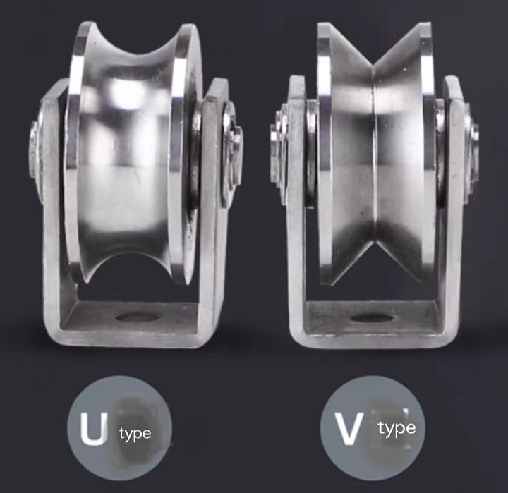 stainless steel sliding door wheel U and V shape type stainless roller ...