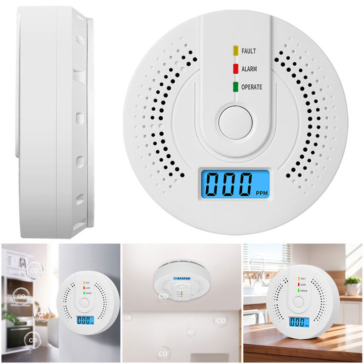 Carbon Monoxide Detector Carbon Monoxide Sensor Battery Powered Digital ...