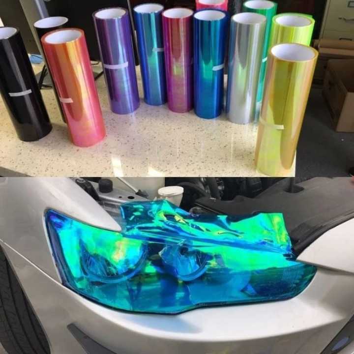 Stiker lampu hybrid pelangi,30 x 1 meter skotlet transfaran pelangi ...