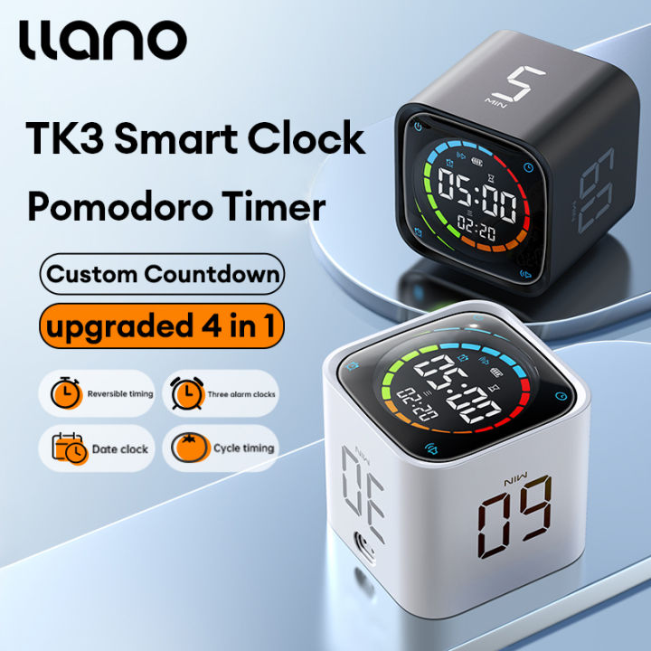 Llano TK3 Thiết bị bấm giờ thông minh 4 trong 1 | đếm ngược, Pomodoro, báo thức, Đồng hồ bấm giờ ...