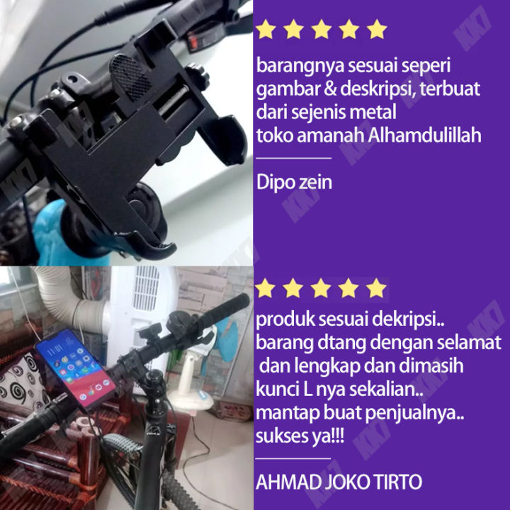 C1 Alloy Motor Handphone Holder Handle Bar Metal Sepeda Holder ...