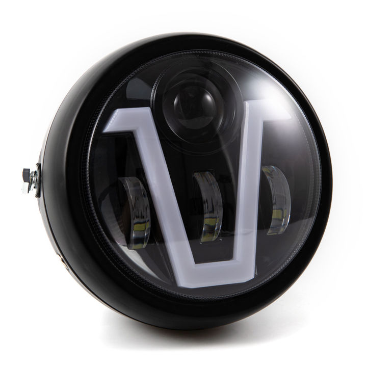 Xe Máy 6.5 ''Cafe racer cổ điển LED bảo vệ đèn pha chiếu xa gần với ...