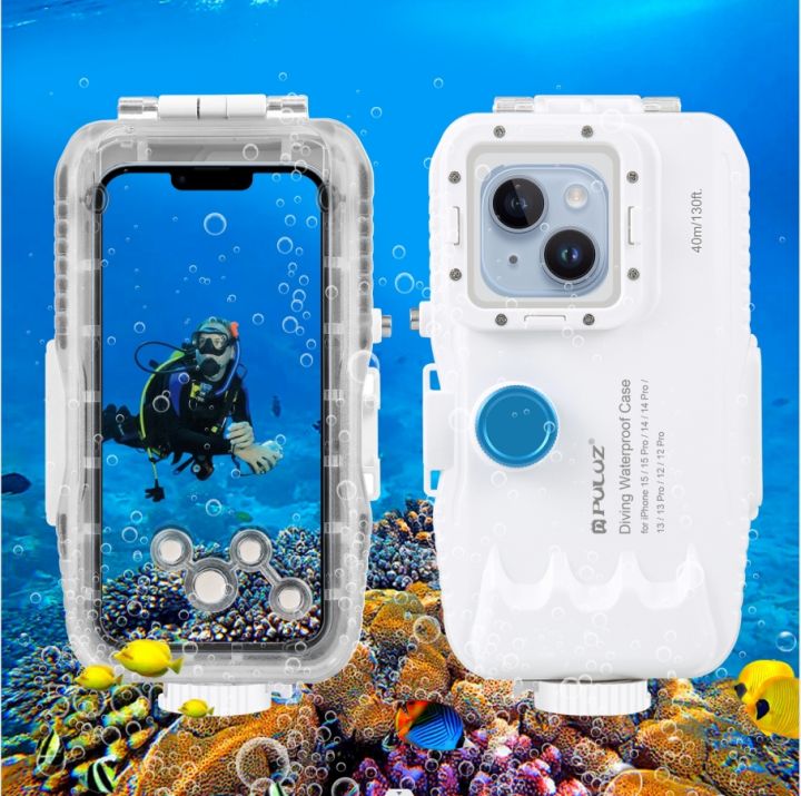 【Ready Stock】PULUZ 40m/130ft Waterproof Diving Case for iPhone 16 ...