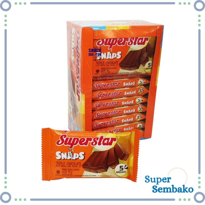 SNACK WAFER SALUT COKLAT SUPERSTAR / SUPER STAR SNAPS 336gr BOX ISI 12 ...