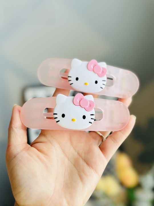 Hello Kitty Princess Large Duckbill Hair Clips Korean Style Cat Face ...
