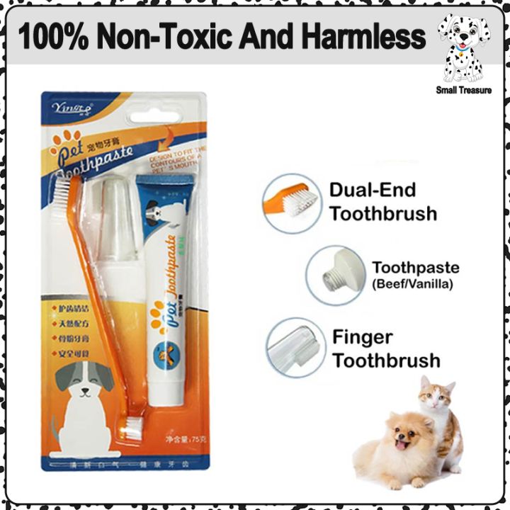 [🇵🇭 Stock&COD]2 In 1 Pet Toothbrush Toothpaste Set Dog Toothpaste Dog ...