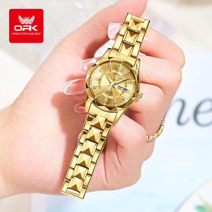 OPK watch for women stylish and elegant new waterproof design diamond ...
