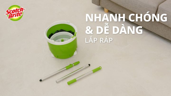 Bộ câu lau nhà 360 độ 3M™ Scotch-Brite™, 360 độ, tích hợp giặt và vắt ...