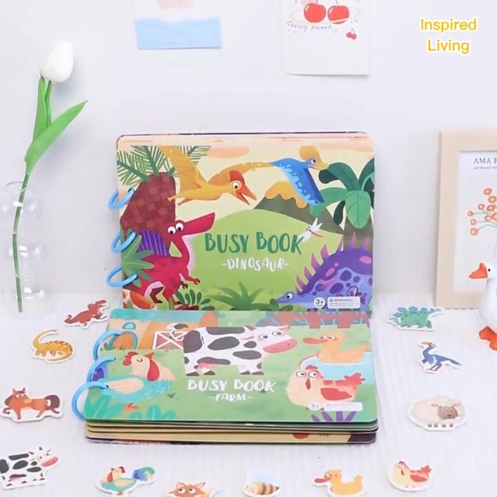 Educational Toddler Busy Book - Montessori Sensory Activity & Play Book ...
