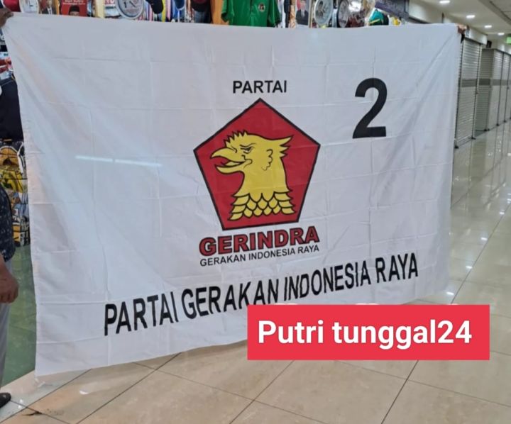 bendera partai grindra/bendera atribut ukuran 2x3 jumbo | Lazada Indonesia