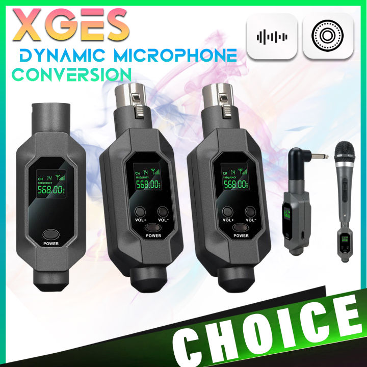 XGES Wireless Microphone Converter XLR Transmitter and Receiver ...