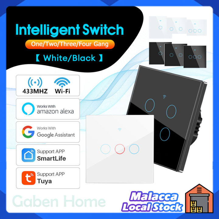 1/2/3/4 Gang Smart Wifi Switch Tuya APP No Neutral Wire Touch Sensor ...