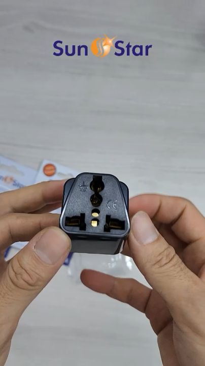 Sunstar Universal Full Copper 3 pin Adaptor Travel Plug for Malaysia UK ...