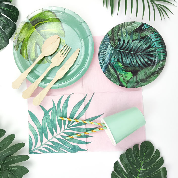 Disposable Banana Leaf Paper Plates Palm Leaf Party Dessert Plate ...