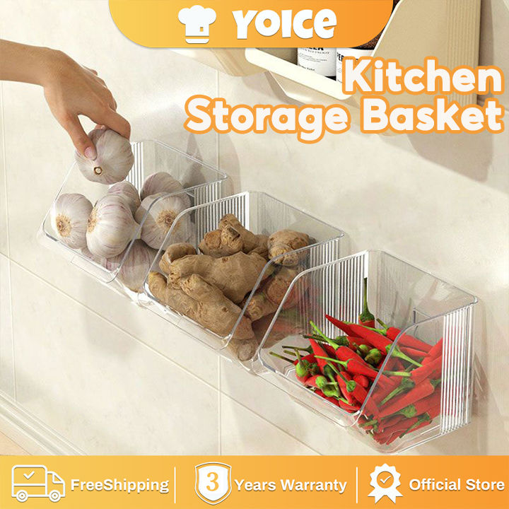 Yoice Kitchen Storage Basket Wall-mounted Storage Basket Onion Ginger Garlic Storage Box ...