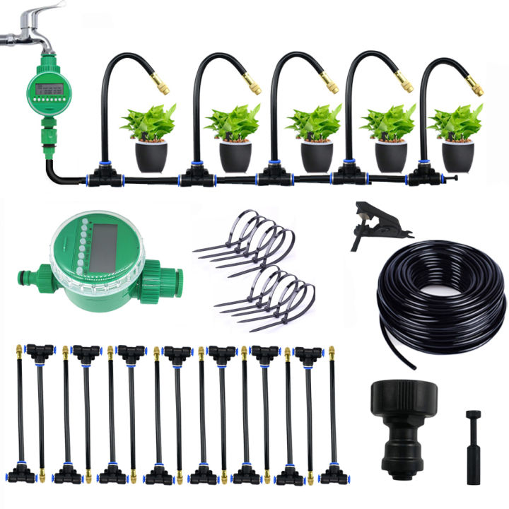 DIY Misting System For Lawn Garden Irrigation/Universal Adjustable Atomizing Sprayer/5-20M Kit ...