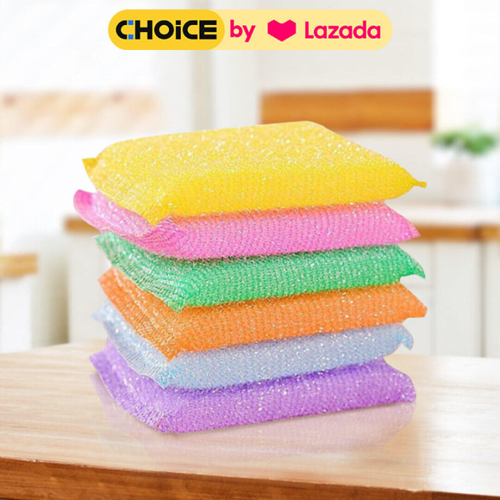 Spons Cuci Piring warna warni 1 pack isi 5pcs | Perlengkapan Dapur ...