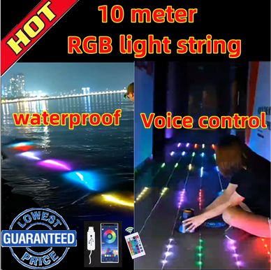 LED waterproof RGB light string voice control mode music mode mobile ...