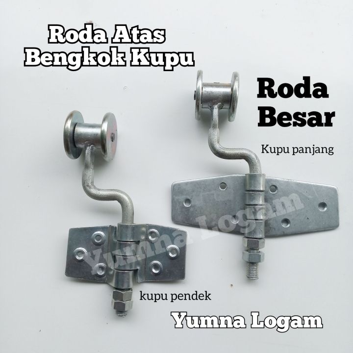 Roda atas bengkok L kupu roda pintu lipat sliding garasi rel handerson ...
