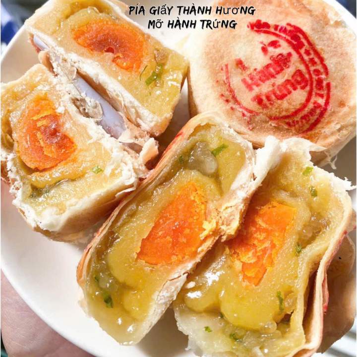 Bánh pía mỡ hành trứng muối Thành Hương 350gr/gói 4cái (Bánh pía xưa ...