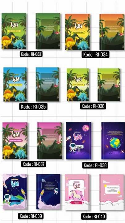 TIDAK PO IQRA 033-040 PAKAI NAMA HARDCOVER IQRO MILENIAL FULL COLOR IQRA BLACKWHITE BISA CUSTOM ...