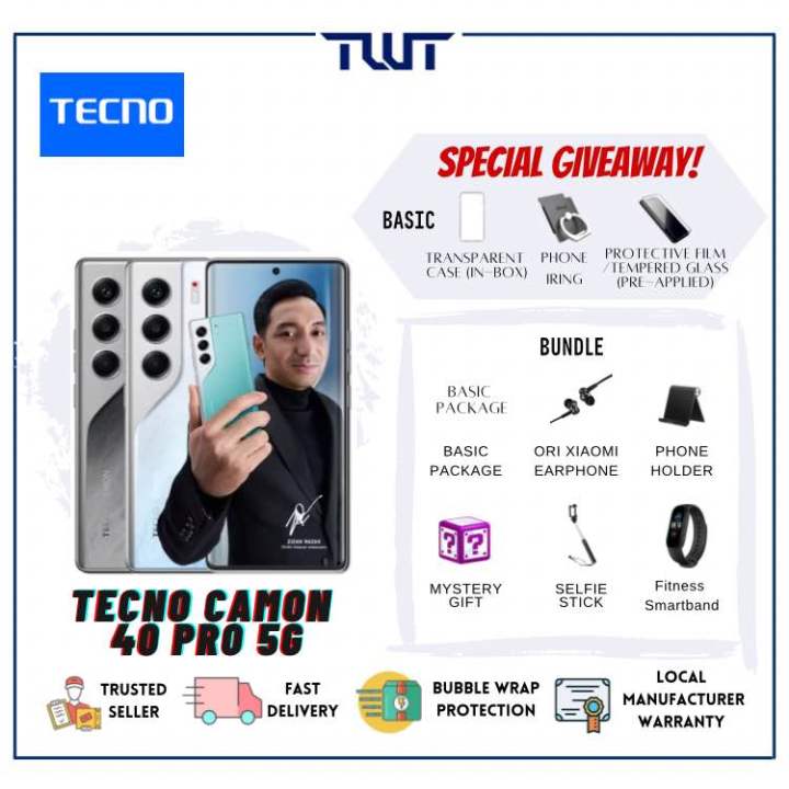 Ready Stock- Tecno Camon 40 Pro 5G (8GB+256GB) Original [ 1 Year Tecno ...