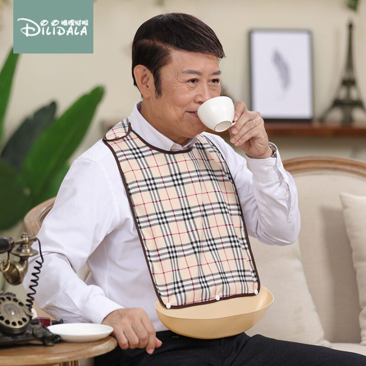Large Size Waterproof Leakproof Eating Apron for Elderly Adults Mouth ...