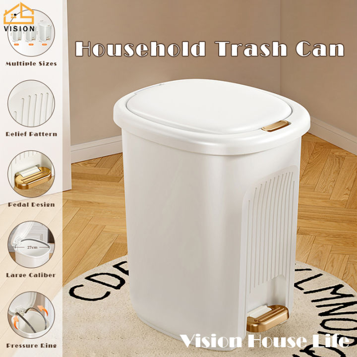 Vision 10L/15L/20L Foot Pedal Trash Can Dual Open Lid Garbage Can ...