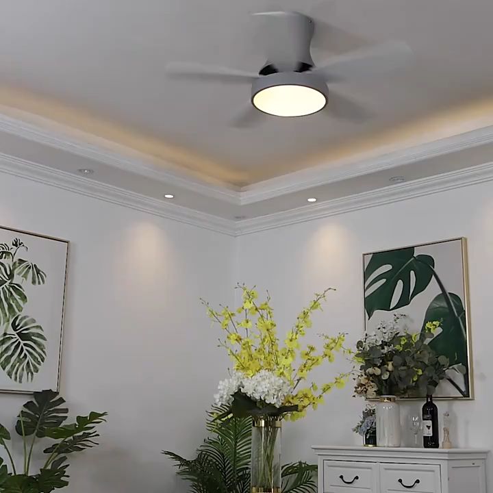 ICIC Ceiling Fan With Light Modern With LED Light Remote Control ...