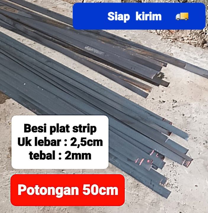 Besi plat strip lebar 2,5cm tebal 2mm potongan 50cm | Lazada Indonesia