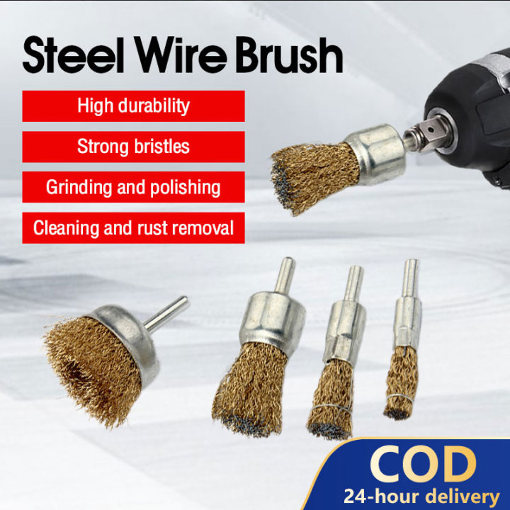 1/4pcs Steel Wire Polishing Wheel Grinder Cleaning Brush Electric Drill ...