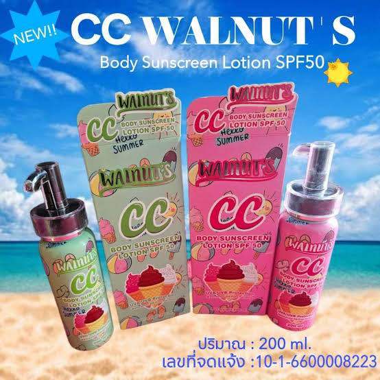 Walnut’s CC Body Sunscreen Lotion with SPF 50 Thailand 200ml | Lazada PH