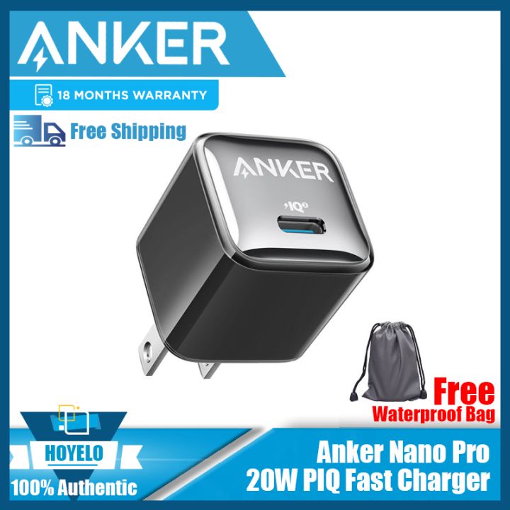 Anker 511 Charger (Nano Pro), Anker Nano Pro, 20W PIQ 3.0 Durable Compact Fast Charger, USB C ...