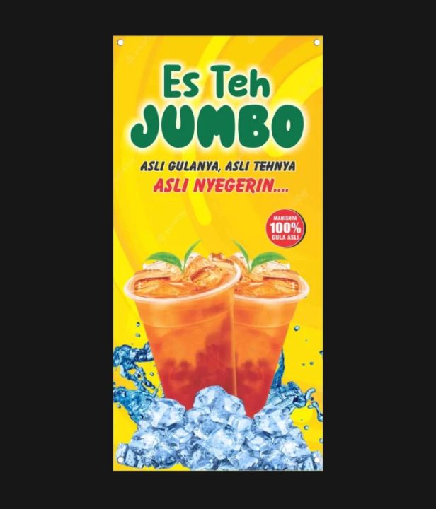 Banner spanduk ES Teh jumbo 160x60cm/100x50cm | Lazada Indonesia