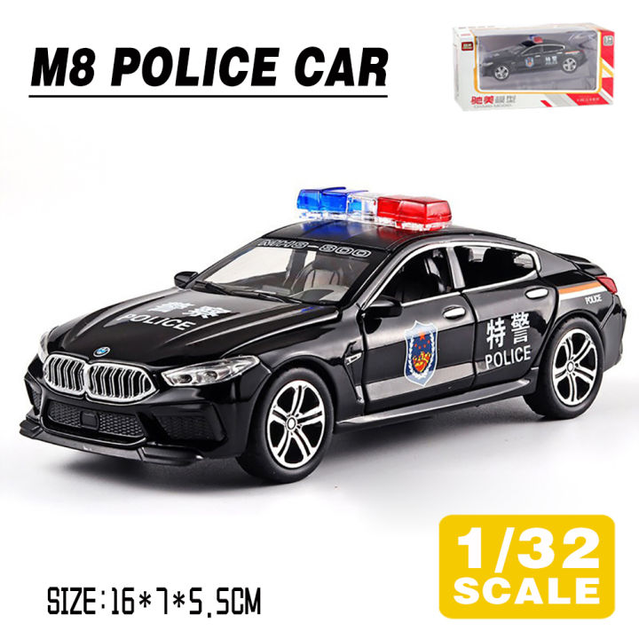 KLT 1:32 BMW M8 Police Car Diecast Model Car Alloy Cars Toys Collection ...