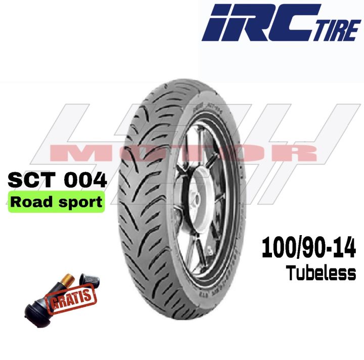Ban luar IRC SCT 004 ukuran 100 90 14 ring 14 tubles plus pentil ...