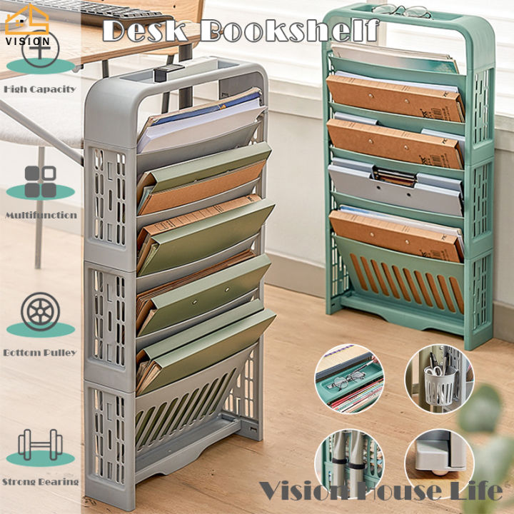 Vision Floor Standing Desk Book Storage Shelf Movable Student Desk ...