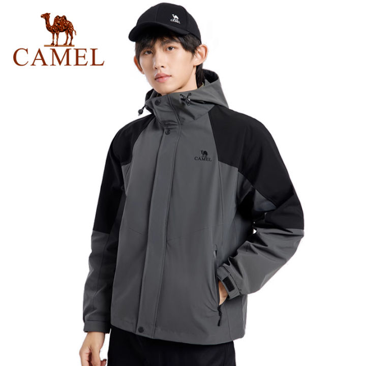 Camel Men's Anti Splash Hiking Jackets Outdoor Hooded Sports ...