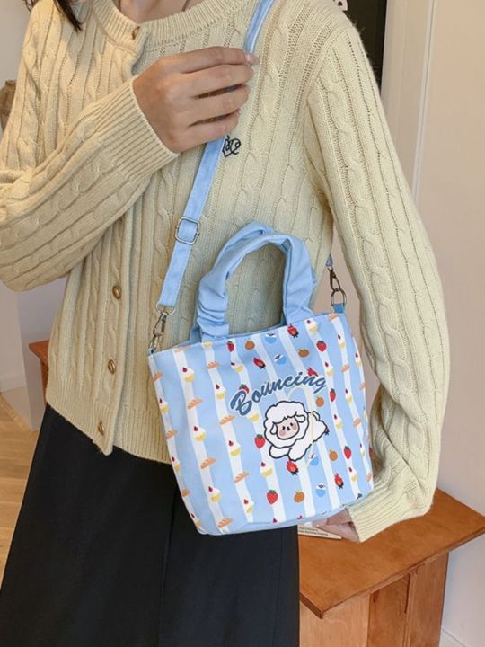 Korean Style Cute Bucket Bag Handheld Shoulder Crossbody Bag Simple ...