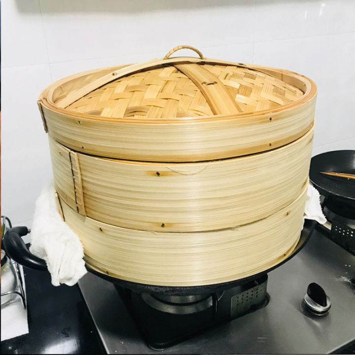 Steamed Buns Bamboo Steamer Commercial Large Bamboo Concave Steamer ...