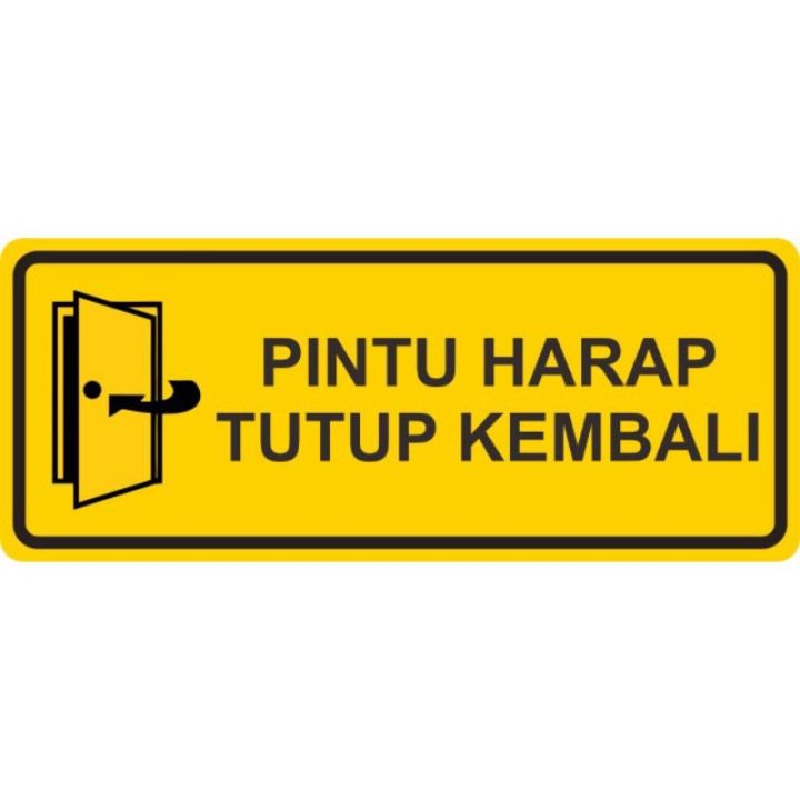 Sticker Stiker Label PINTU HARAP TUTUP KEMBALI ukuran 25 cm x 10 cm ...