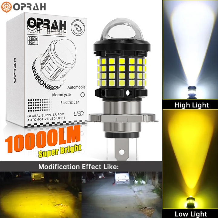 Oprah 12V 24V H4 LED Headlight for Motorcycle 10W 10000LM Super White ...