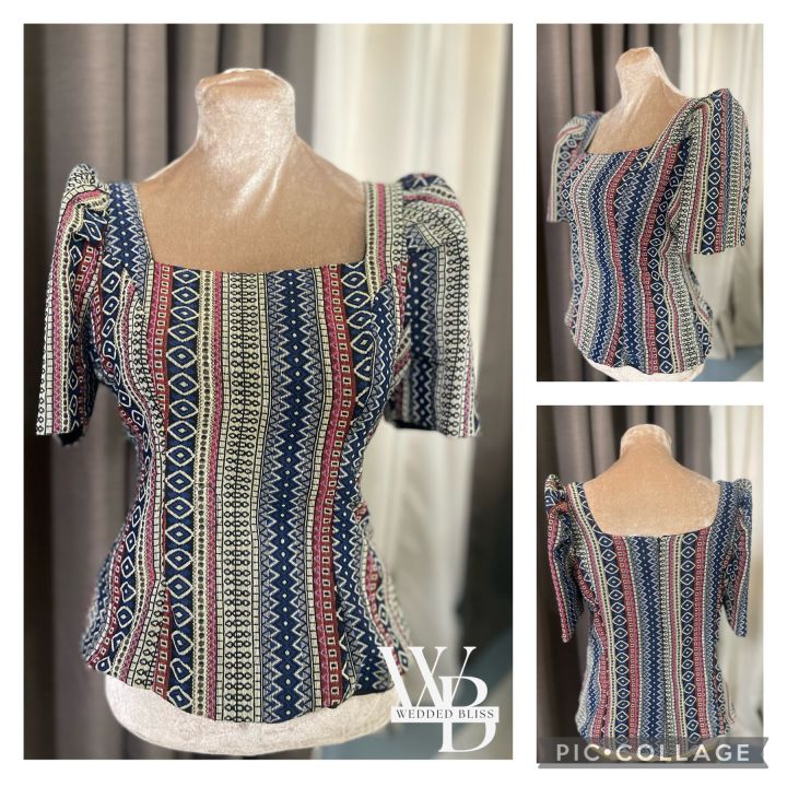 MODERN FILIPINANA TOP (Aztec Design) | Lazada PH