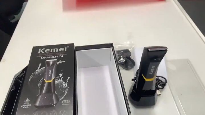 Kemei KM-3208 Pubic Hair Trimmers Electric Shaver Vagina Painless Bikini Body Epilator Hair ...