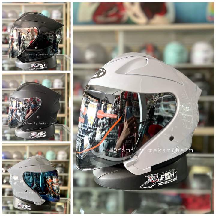 HELM MRX EQUSS SOLID HELM HALF FACE DOUBLE VISOR VIRAL TERBARU VISOR ...