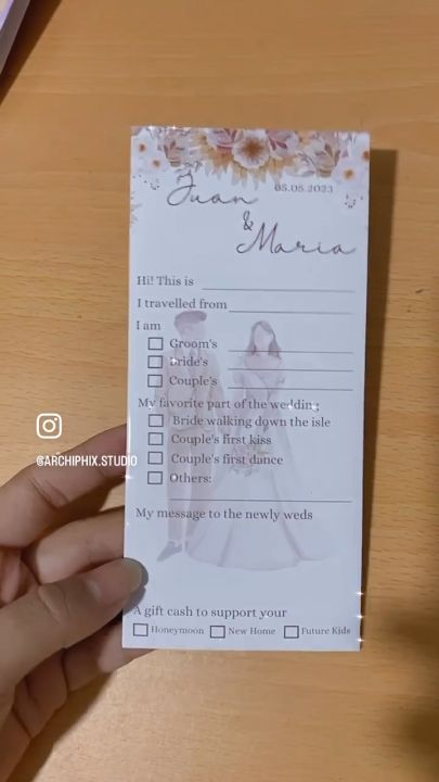 Personalized Wedding Money Envelope Angpao Wishing Well Message Gift ...