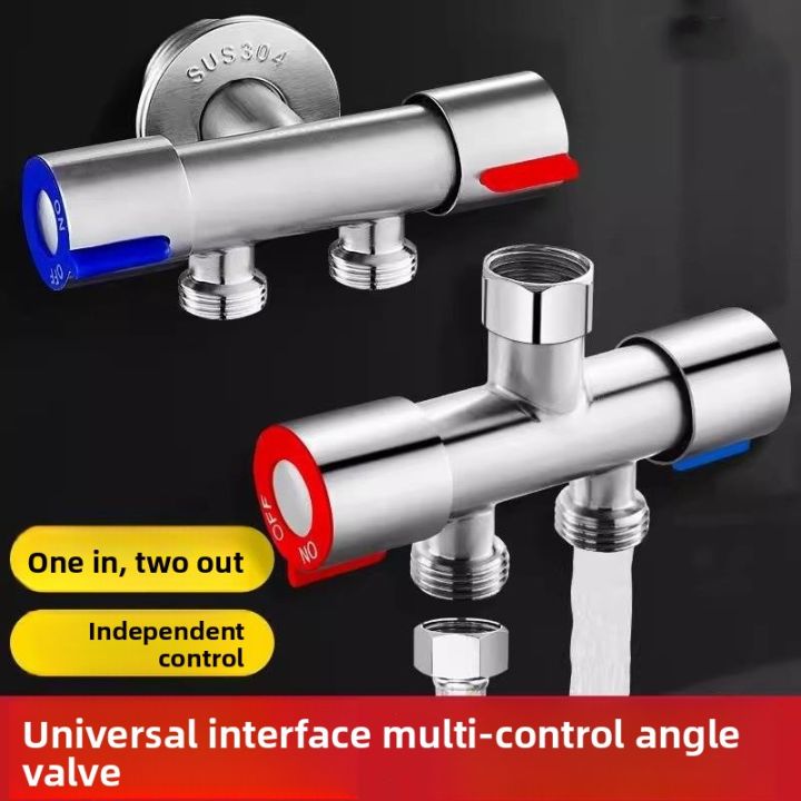Stainless Steel Angle Valve Inlet Outlet Faucet Water Distributor L ...