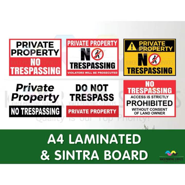 Warning Private Property No Trespassing | Do not Trespass Signages | Lazada PH