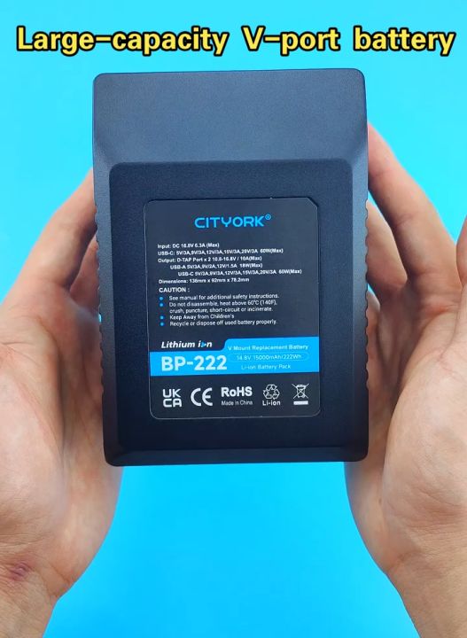 V-Mount Battery 15000 mAh High capacity battery with D-Tap USB-A USB-C ...