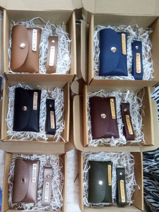 Personalized leather coin purse and keychain Gift set Souvenirs and ...